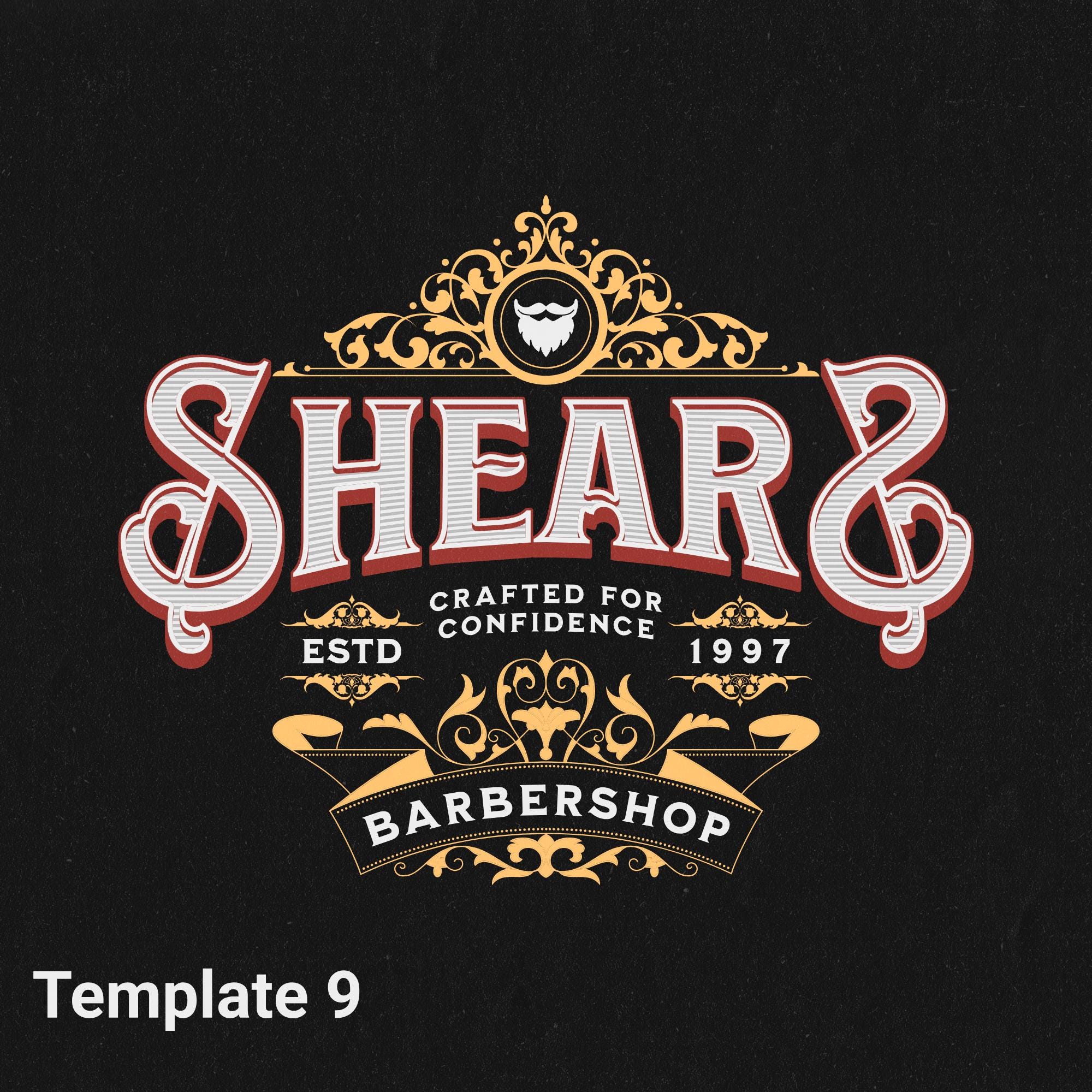 Custom Victorian Barber Logo Design, Vintage Studio - Etsy