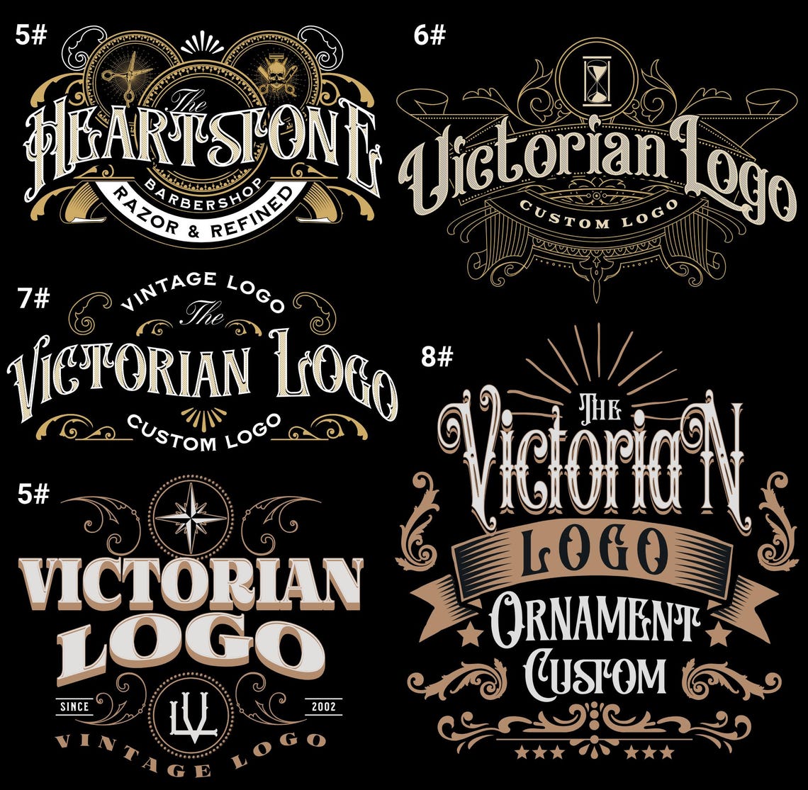 Custom Logo Designs | Professional Logo Designer | Victorian Style Logo | Boutique Logo Design ...