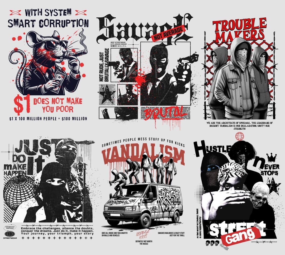 Urban Gang PNG Pack, Streetwear Gorilla, Panda, Boy, Dog & Crime Boss ...