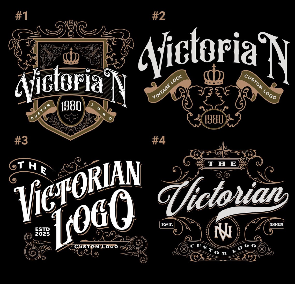 Custom Logo Designs | Professional Logo Designer | Victorian Style Logo | Boutique Logo Design ...