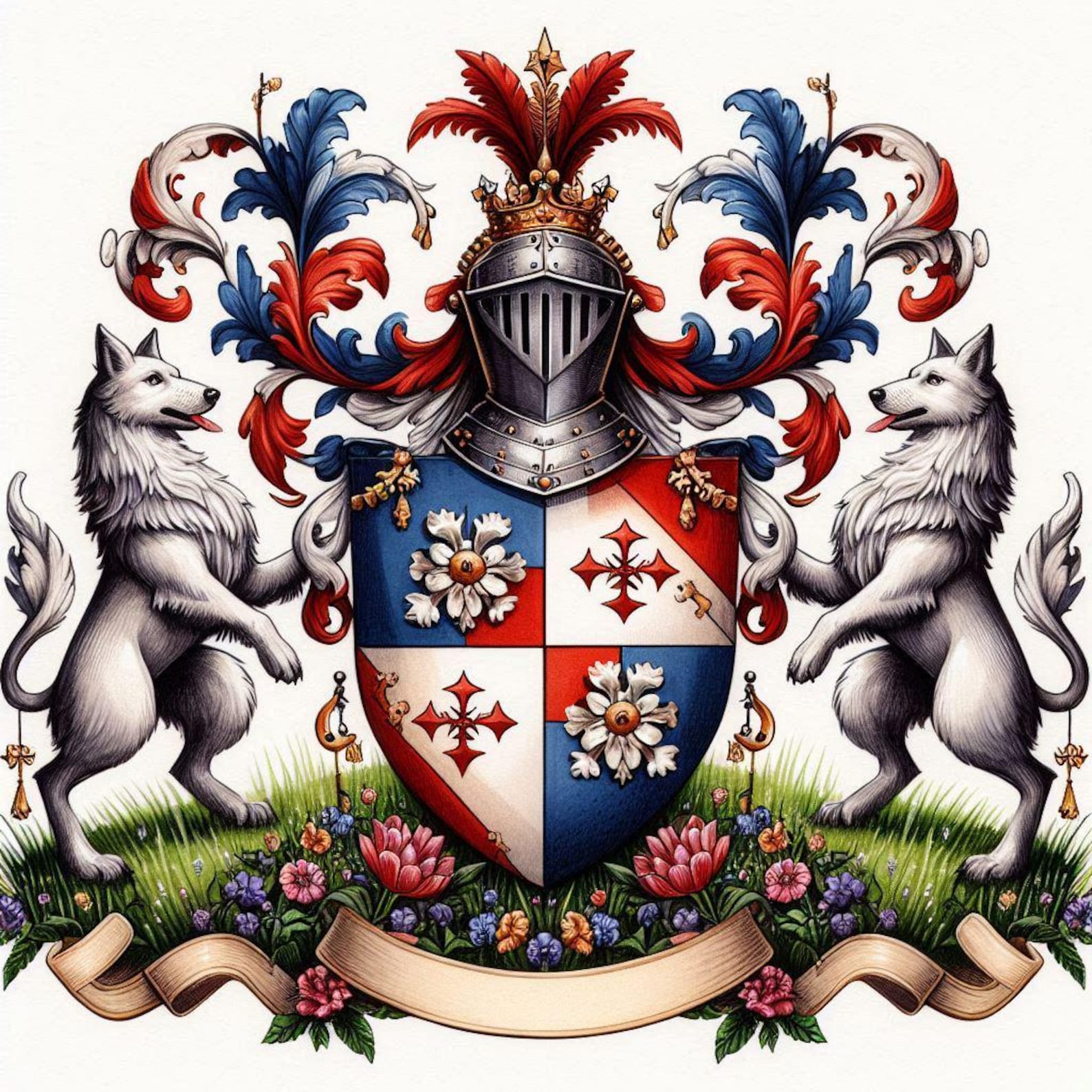 Personalized Family Crest Art,custom Heraldic Emblem,unique Coat of ...