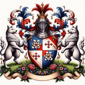 Personalized Family Crest Art, Custom Heraldic Emblem (digital Download ...