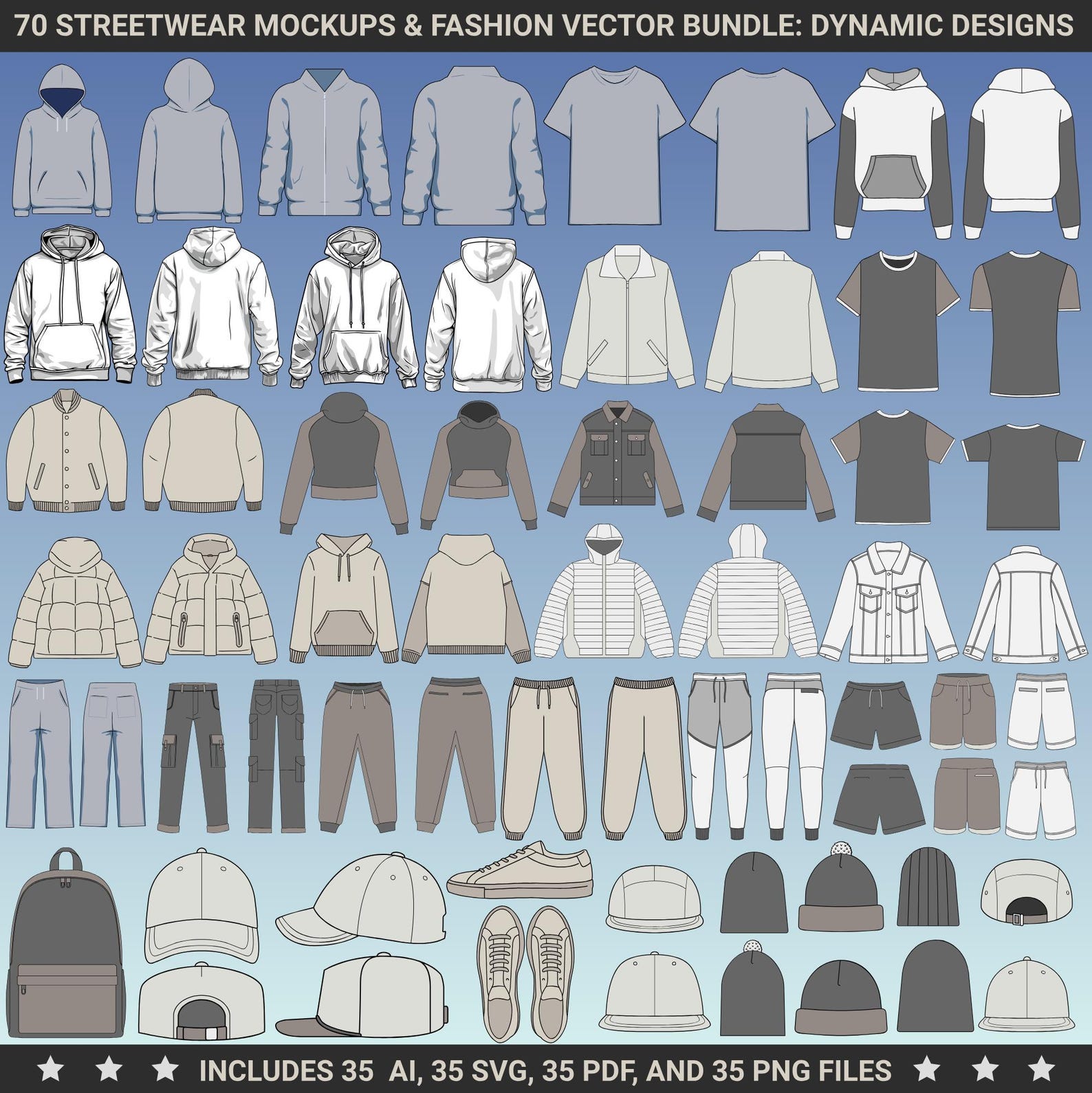 250+ultimate Streetwear Mockup & Fashion Vector Pack - Trendy Design ...