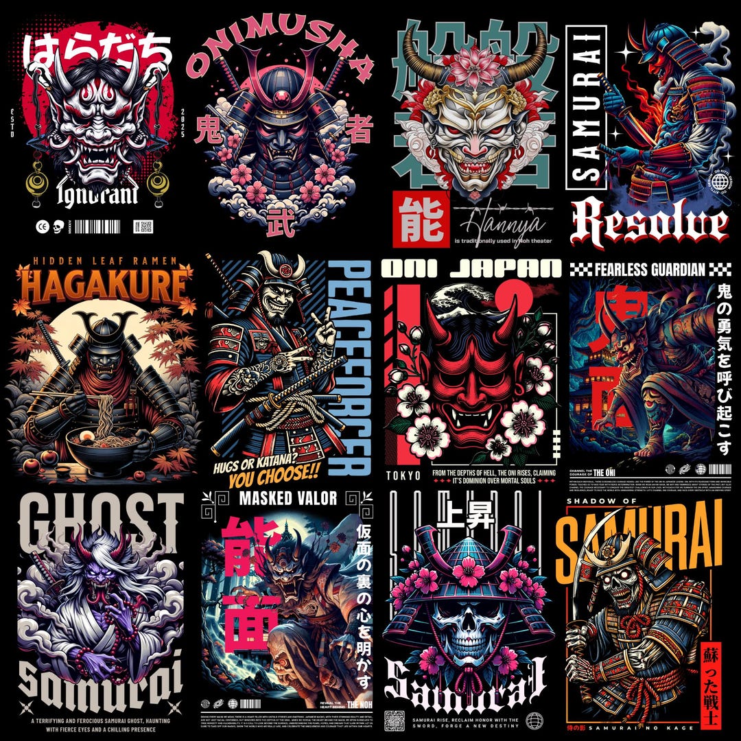 Epic Samurai Art: 16 PNG, Warrior Japan, Samurai Graphics, Masked ...