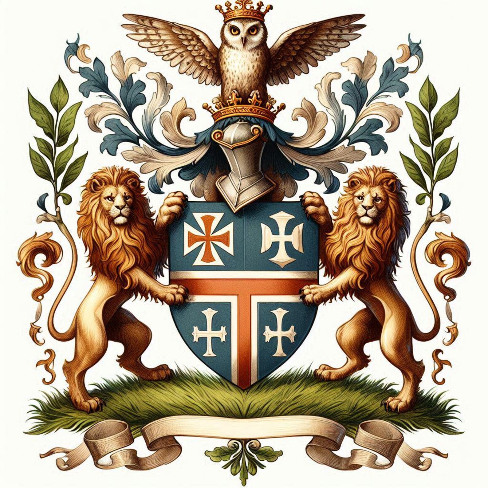 Personalized Family Crest Art, Custom Heraldic Emblem (digital Download ...