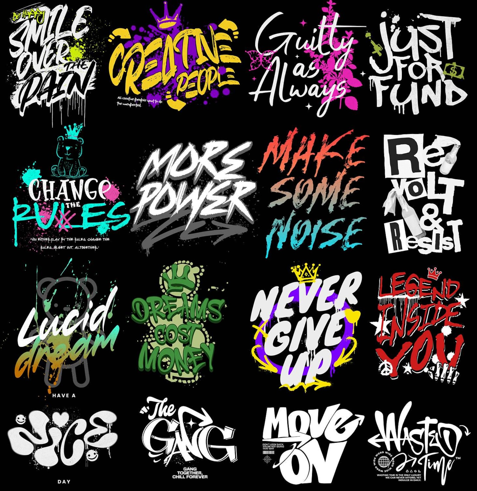 100 Designs - Mega Streetwear Graffiti Bundle - Hip Hop & Urban Art for ...