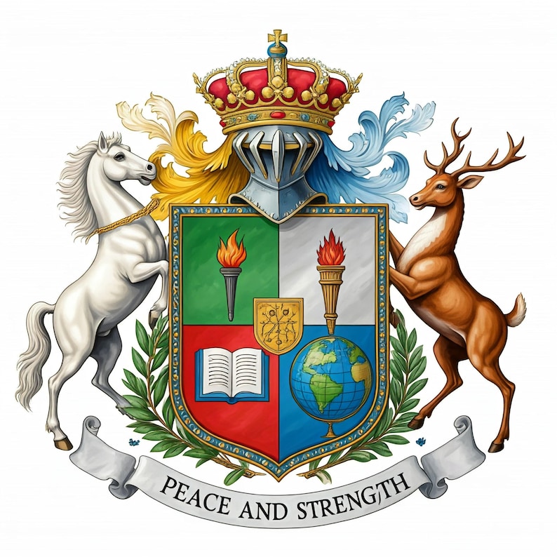 Personalized Family Crest Art,custom Heraldic Emblem,unique Coat of ...