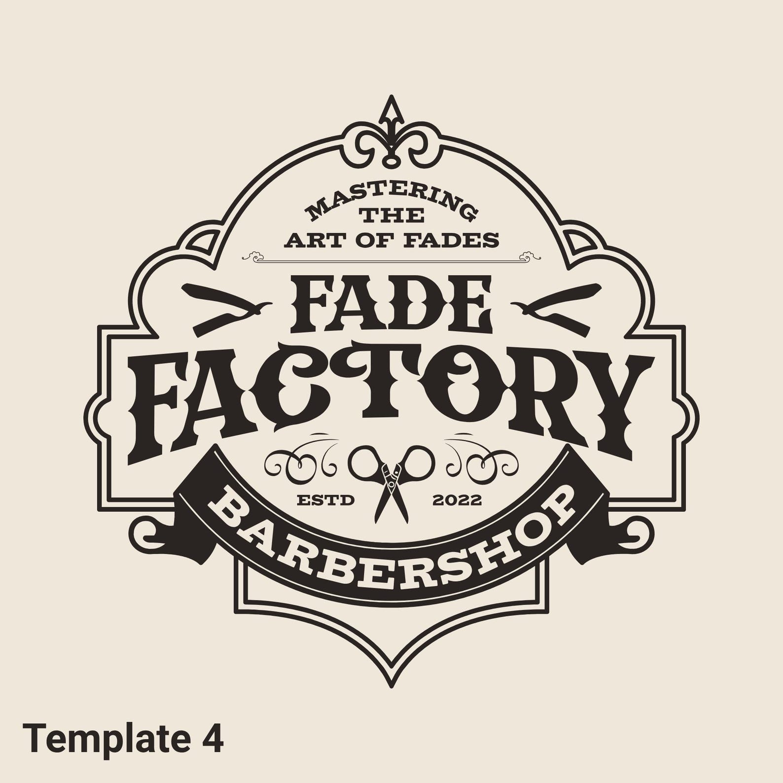 Custom Victorian Barber Logo Design, Vintage Studio - Etsy