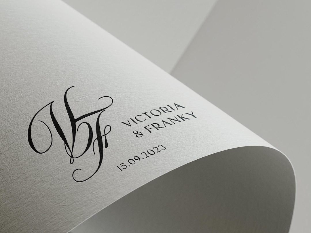 WEDDING • MONOGRAM • LOGO Premade Logo Design • Wedding Favors Logo ...