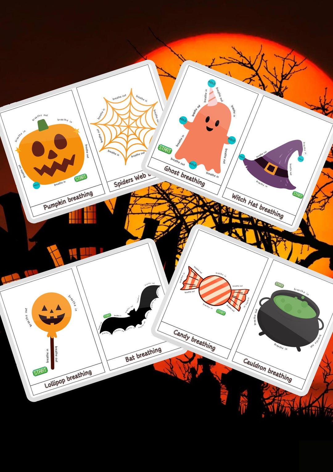 Halloween Shape Breathing Activities for Kids, Mindful Breathing ...