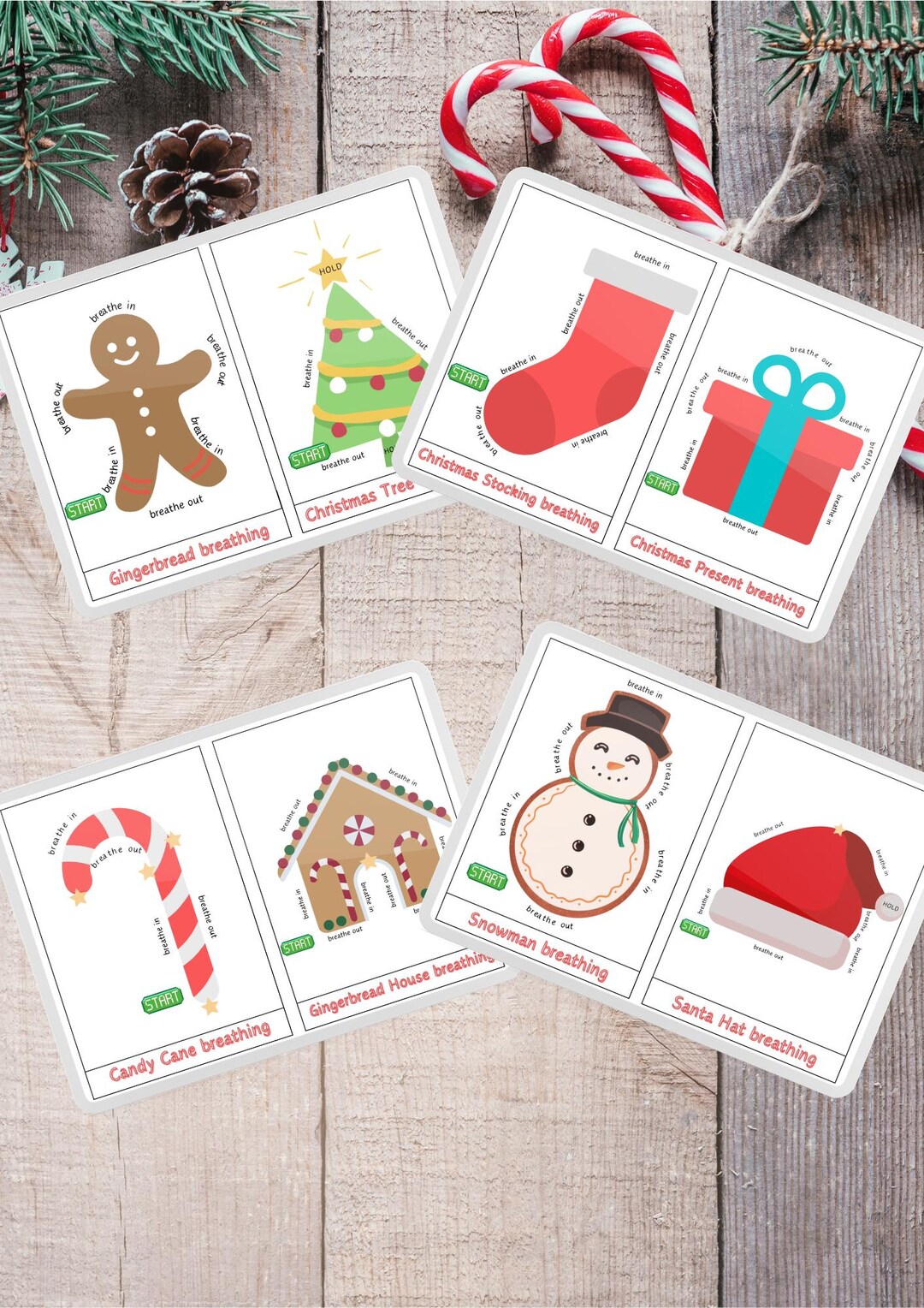 Christmas Shape Breathing Activities for Kids, Mindful Breathing ...