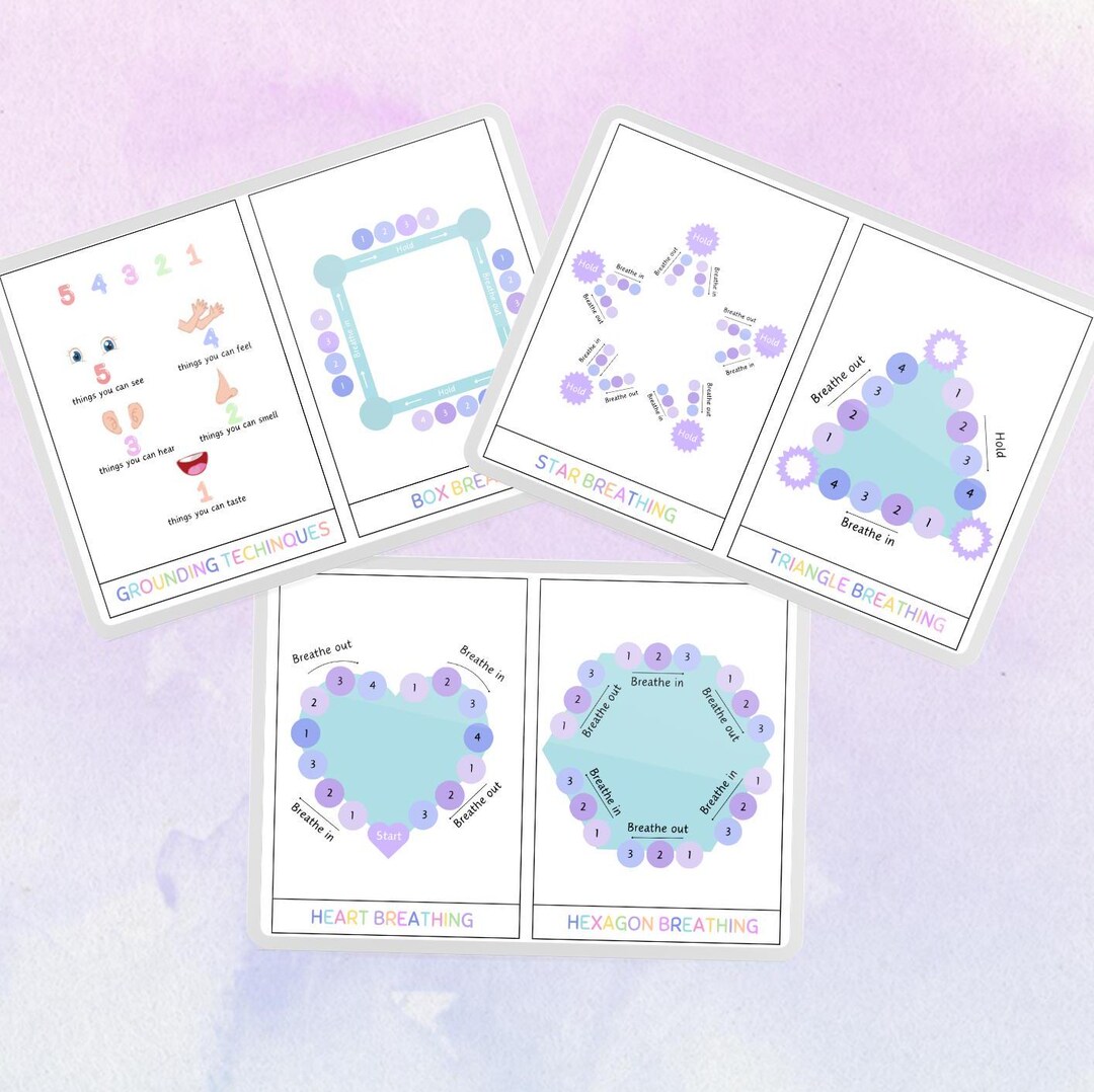 Breathing Shape Cards, Calming Corner, Mindful Breathing, Mental Health ...