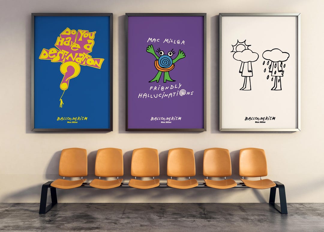 3 Pack Poster of the Album Balloonerism by Mac Miller / Hip Hop ...