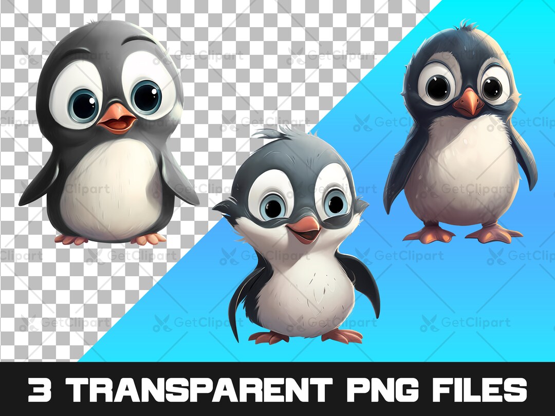 Baby Penguin Clipart Cute Animals PNG Waterbird Nursery - Etsy