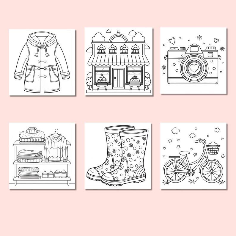 Cozy Girl Bold & Easy Coloring Pages | Set Four 20 Pages | Instant ...