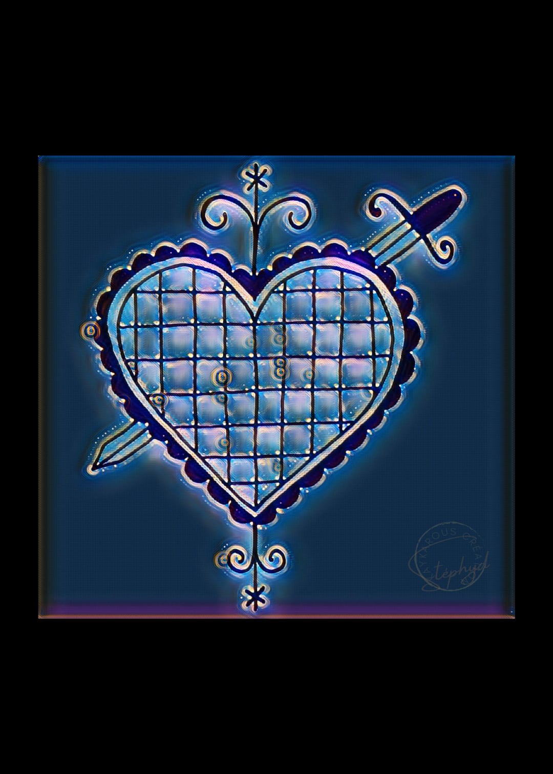 Vèvè Painting by Erzulie Dantor Symbol of Protection and Feminine ...