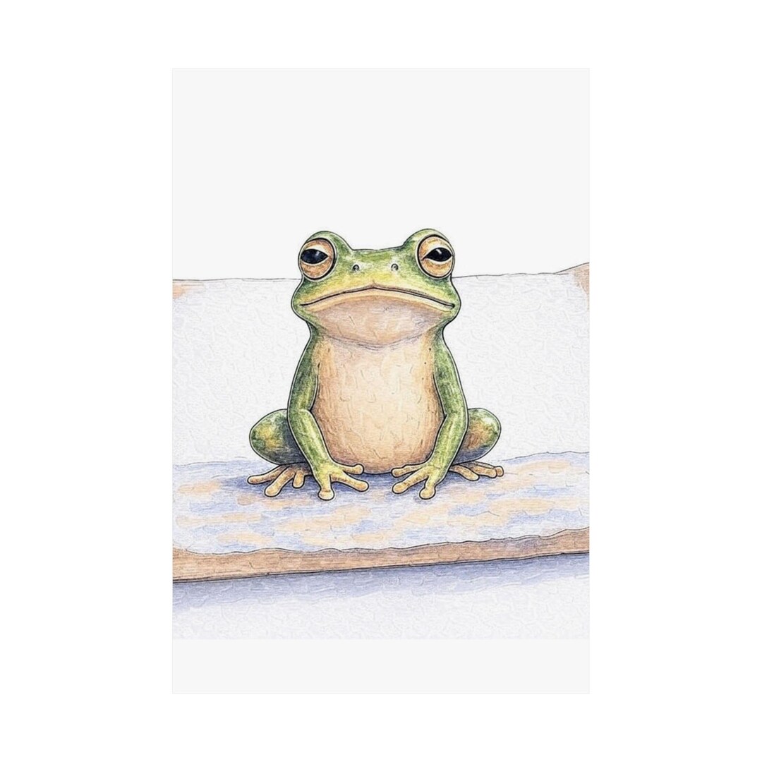 Vertical Posters, Mini Custom Watercolor Frog Portrait, Matte Frog ...