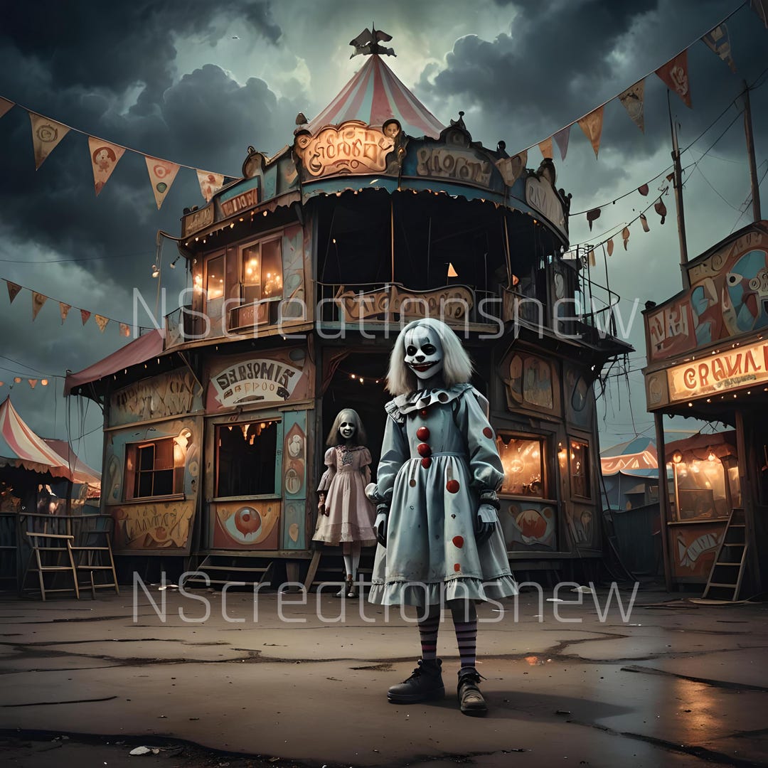 Ghosts at A Haunted Funfair - Halloween, Scary, Spooky, Creepy ...