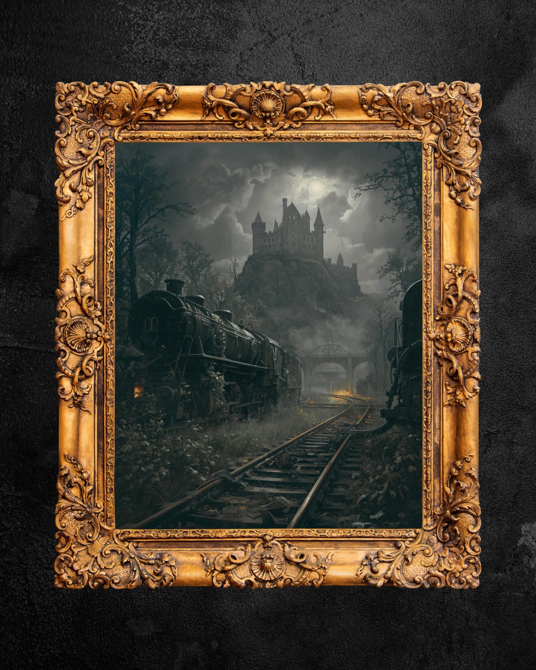 Train Yard Moody Art: Nightscapes (digital Download) - Etsy