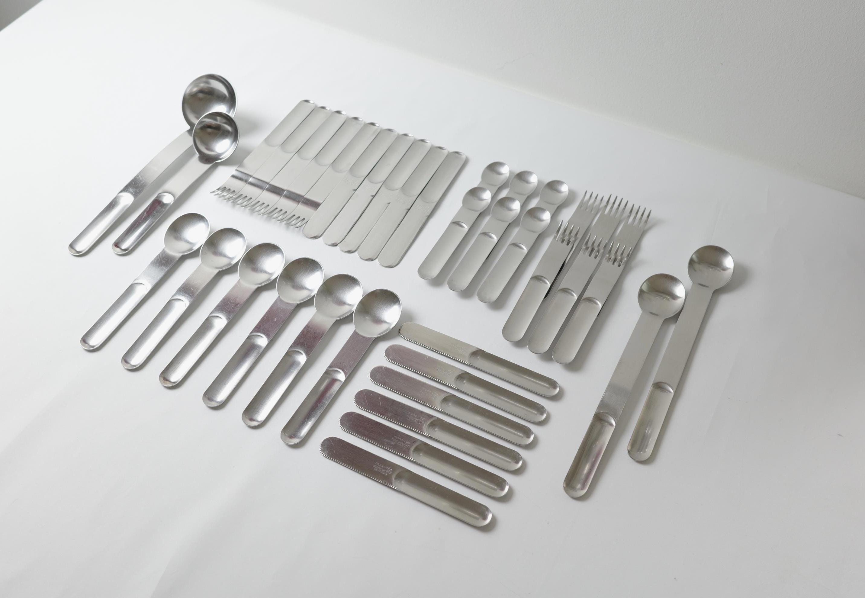 Exceptional 1970s Mono Clip Flatware – Original Brushed Stainless Steel ...