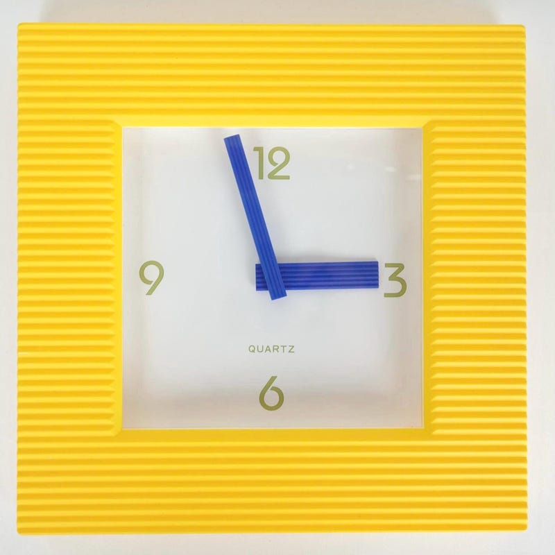 Yellow Wall Clock - Etsy