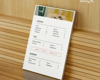 Minimalist Aesthetic Menu Canva Free Template | A3, A4, A5 | Restaurant ...