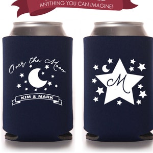 Over the Moon Can Cooler With Stars Personalized Wedding Favors Party ...