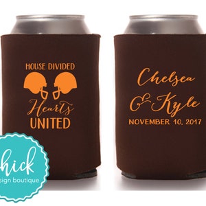 House Divided Hearts United Football Helmet Custom Can Cooler ...