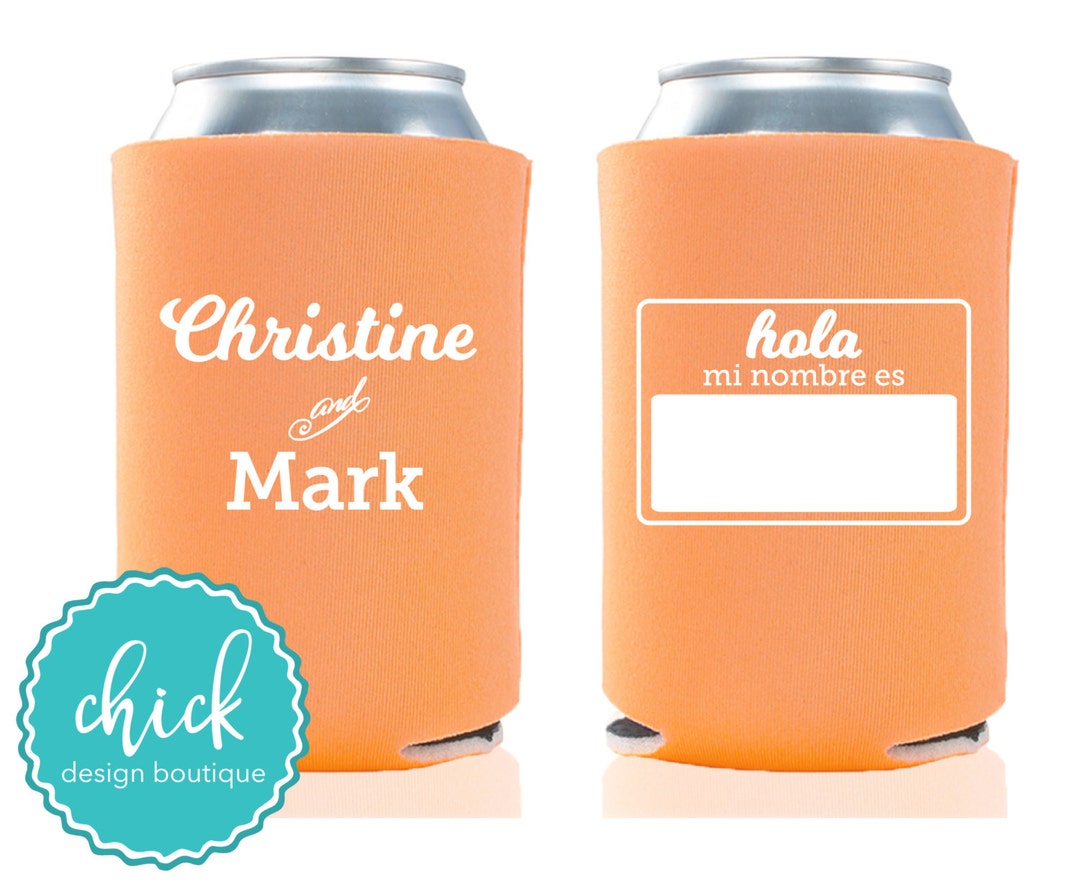 Spanish Name Tag, Hola Mi Nombre Es - Custom Can Cooler Personalized ...