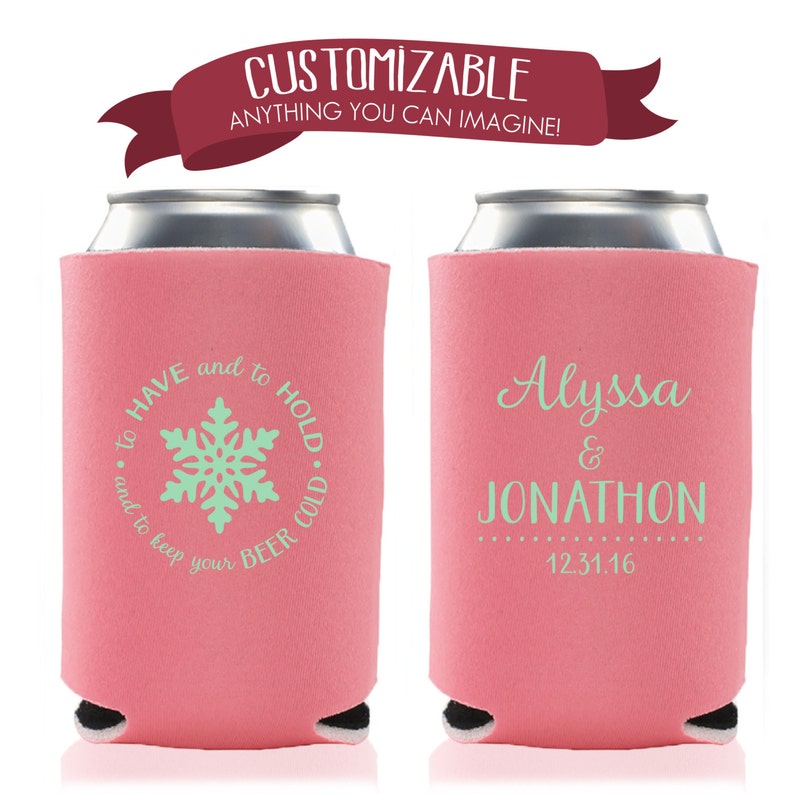 To Have and Hold Keep Beer Cold Snowflake Custom Can Cooler | Etsy