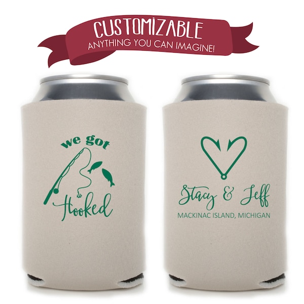 We Got Hooked Wedding Koozie - Etsy UK