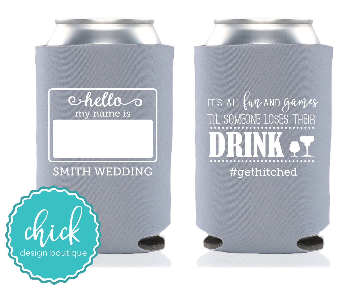 It's All Fun and Games/ Name Tag Custom Can Cooler - Etsy