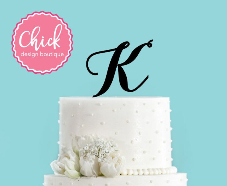 Monogram Personalized Letter K Custom Cake Topper Unique & | Etsy