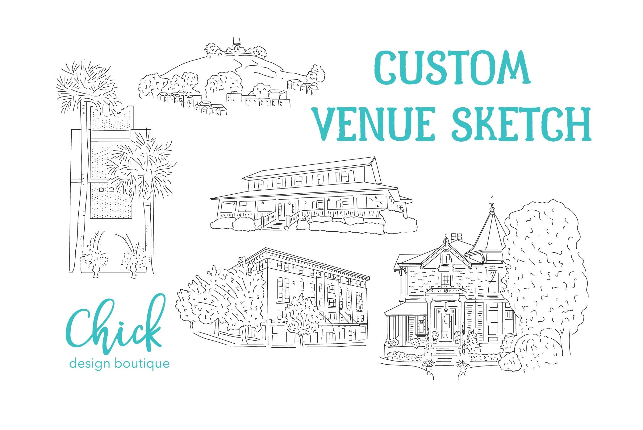Custom Venue Illustrate, Venue Sketch, Foil Art Print, Custom Portrait ...