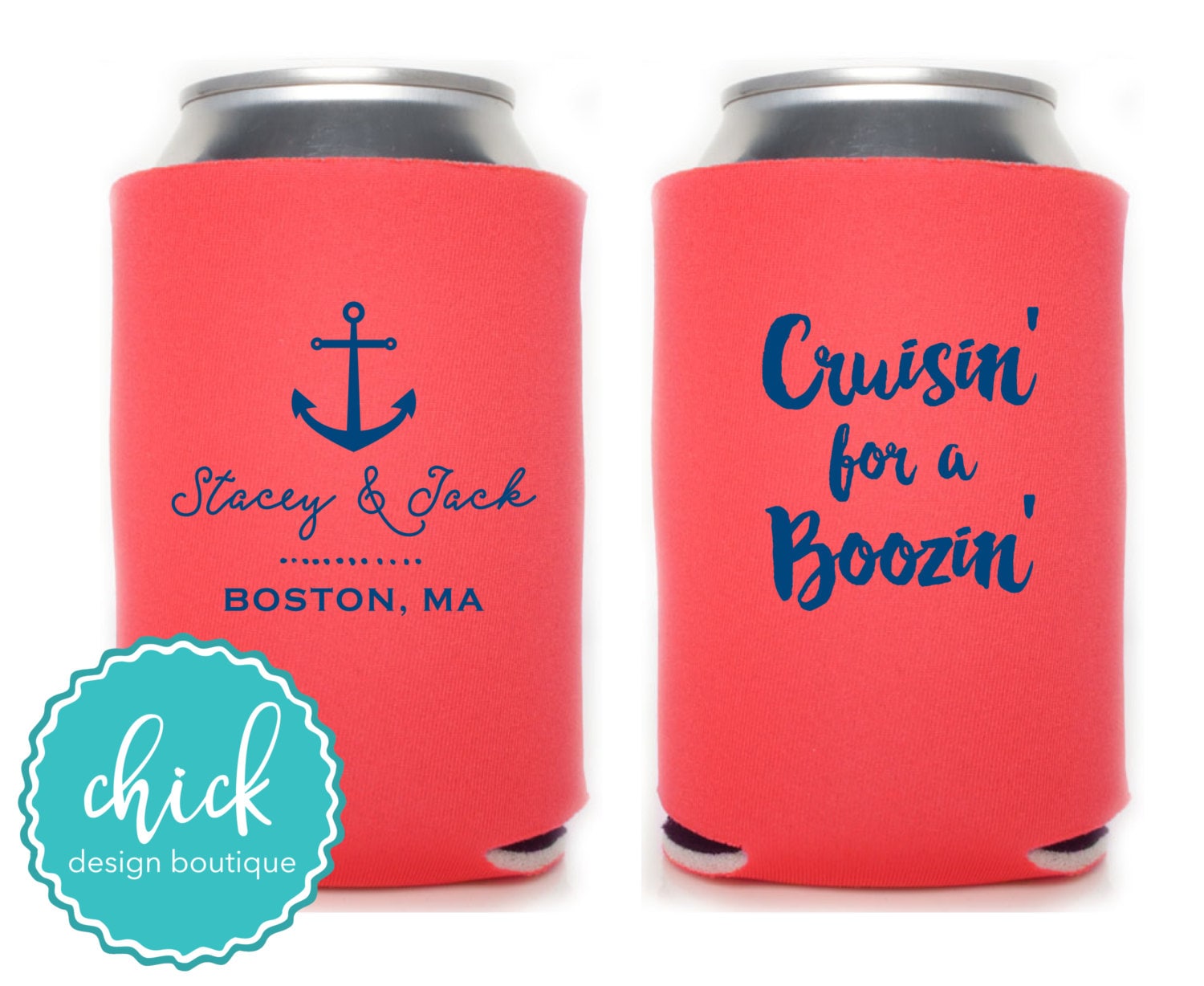 Cruisin' for a Boozin' Anchor Custom Can Cooler | Etsy