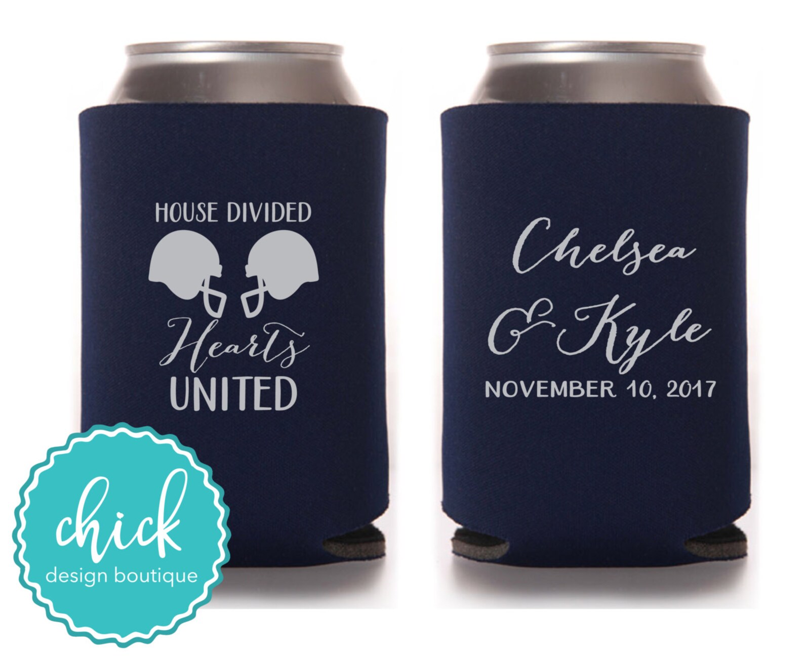 House Divided Hearts United Football Helmet Custom Can Cooler - Etsy