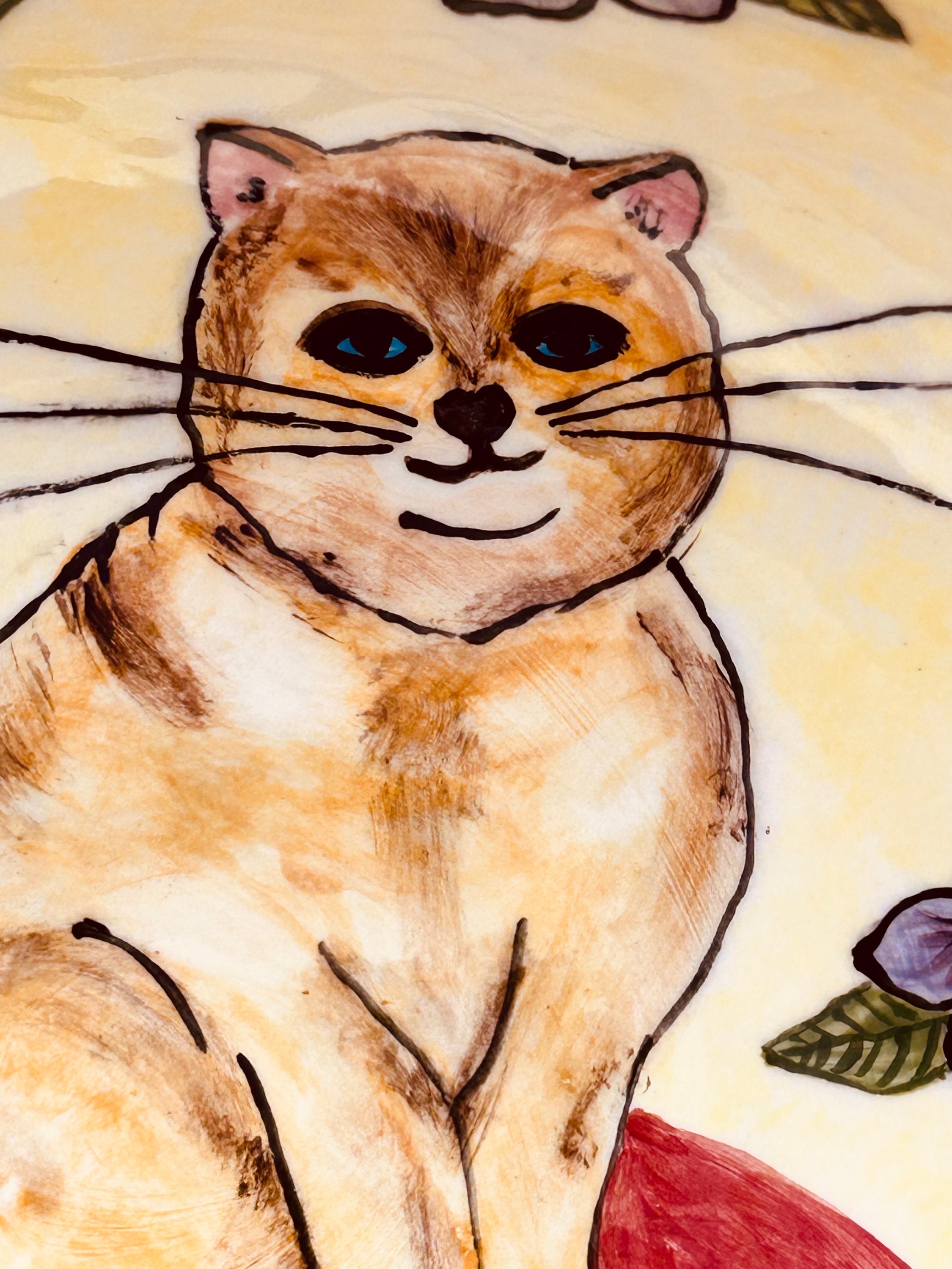 Large Bowl With Orange Cat - Etsy