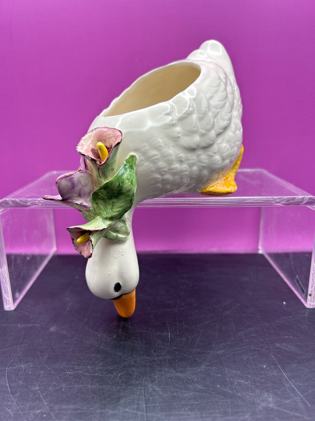 Upside Down Goose Planter | Handmade | Hand-painted | Ceramic | Quirky ...