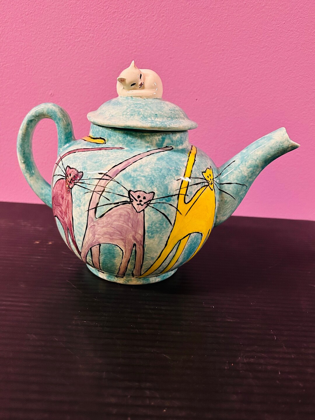 Teapot With Sleeping Cat Lid - Etsy