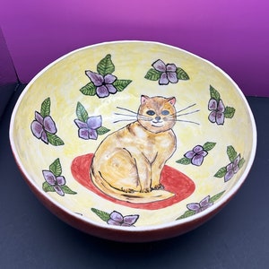 Large Bowl With Orange Cat - Etsy