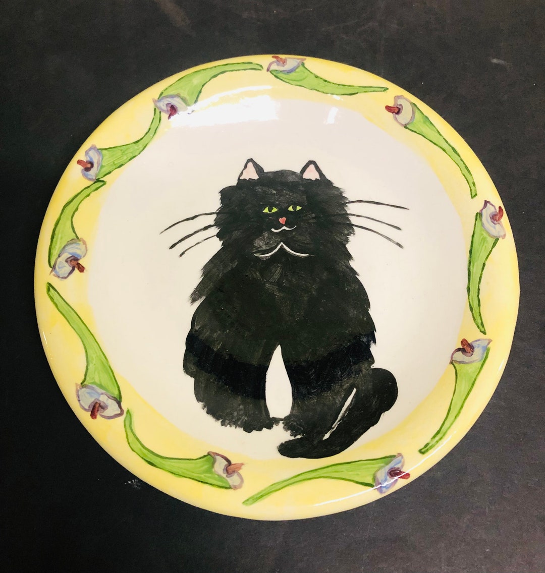 Black Cat Plate - Etsy
