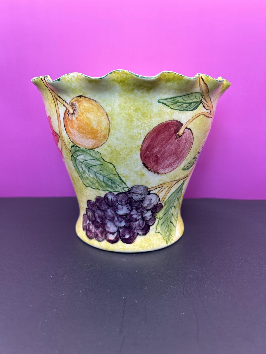 Countryside Fruit & Flower Vase | Floated Edge Rim | Handmade | Hand ...