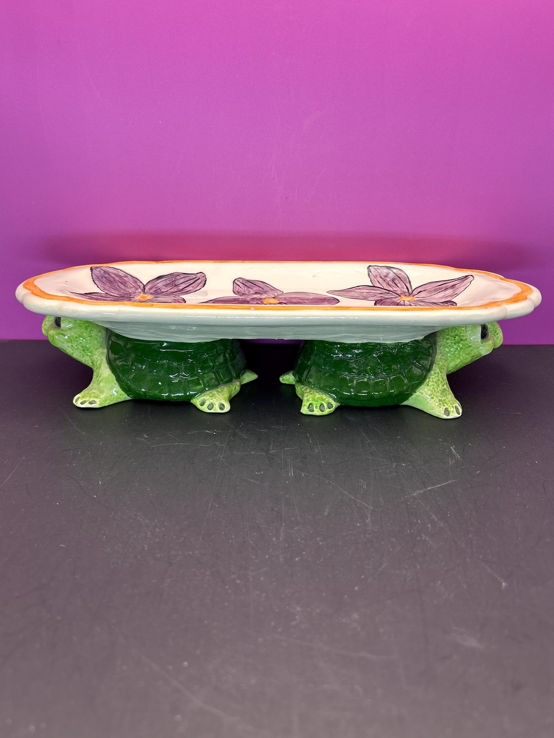 Two Adorable Turtle Serving Dish | Handmade | Hand-painted | Ceramic ...