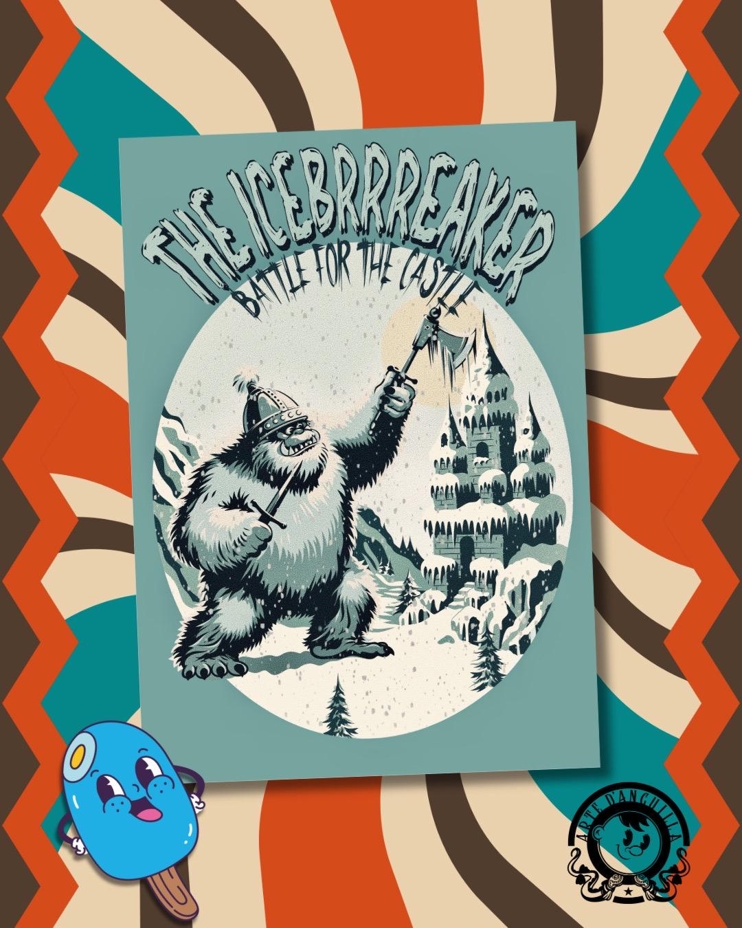 Poster THE ICEBREAKER Cartoon Wall Art, Cartoon Drawing, Yeti, Graphic ...