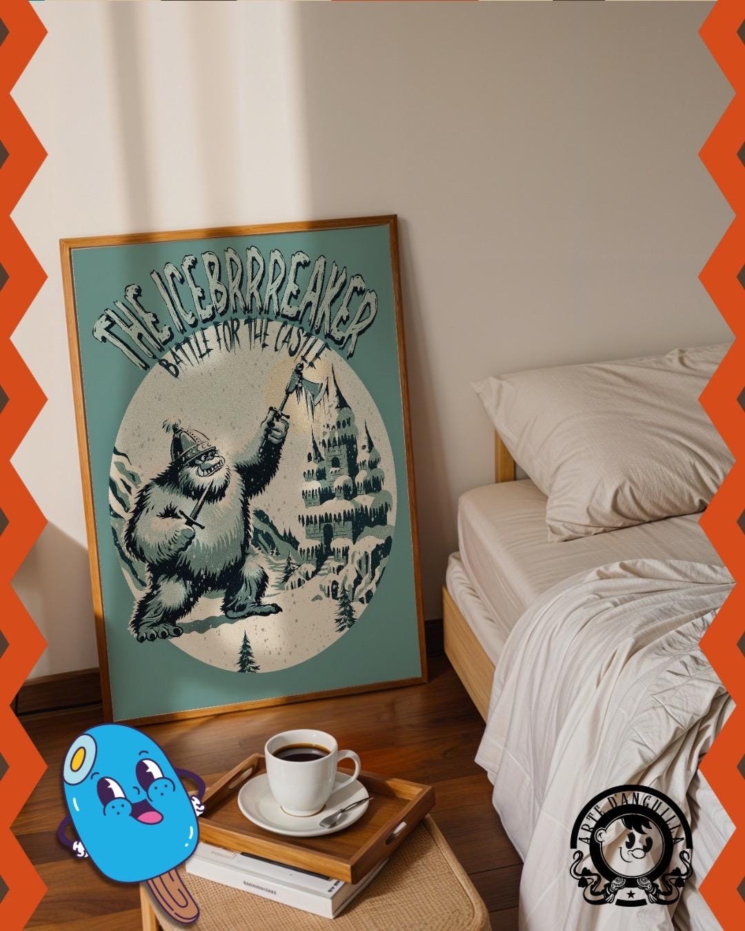 THE ICEBREAKER Painting Cartoon Wall Art, Cartoon Drawing, Yeti ...