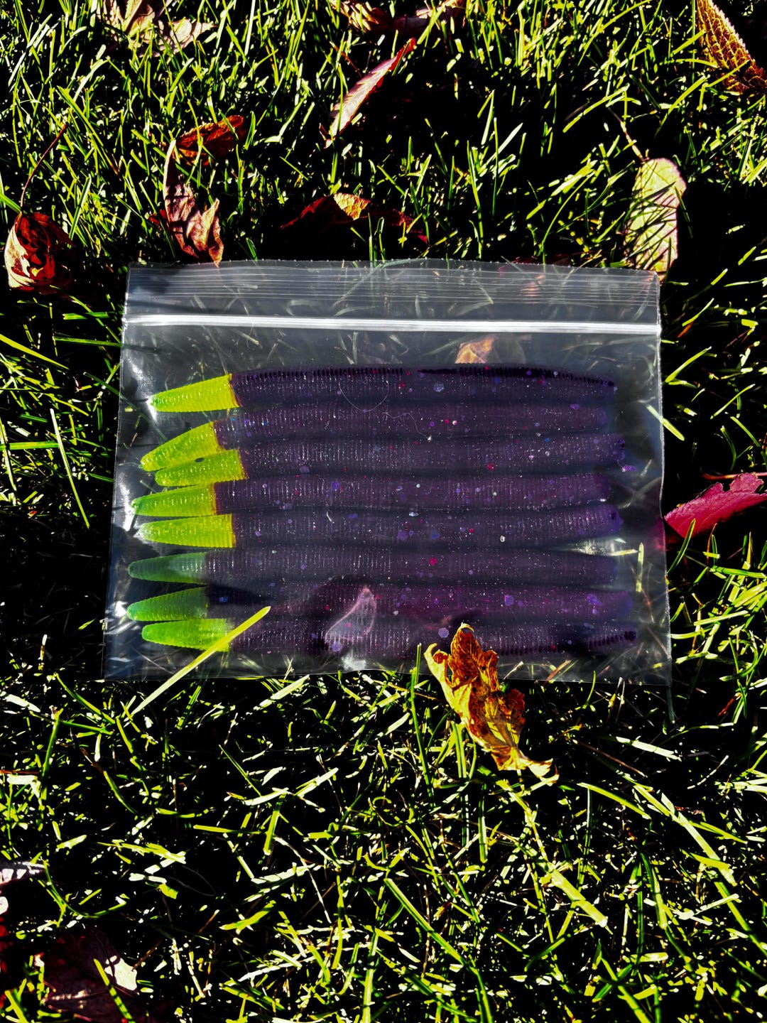 5" June Bug Senko With Chartreuse Tail, 8 Pack Soft Plastic Bait, Bass ...