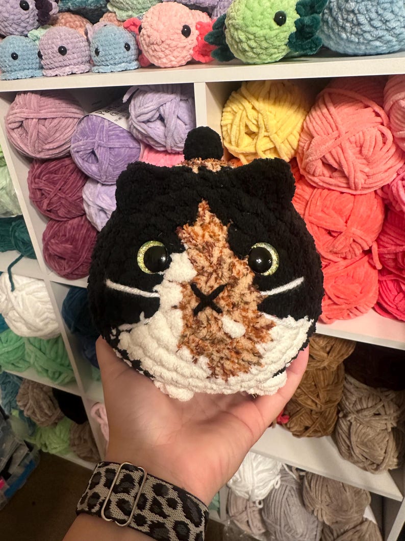 Large Crochet Loaf Cat | Handmade Amigurumi Cat Plushie | Stuffed ...