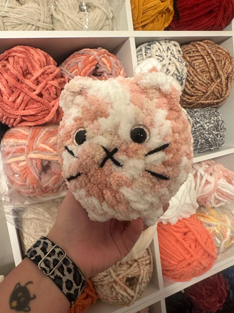 Large Crochet Loaf Cat | Handmade Amigurumi Cat Plushie | Stuffed ...