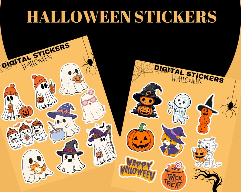 Halloween Stickers Sheet Digital Halloween Stickers Halloween Stickers ...