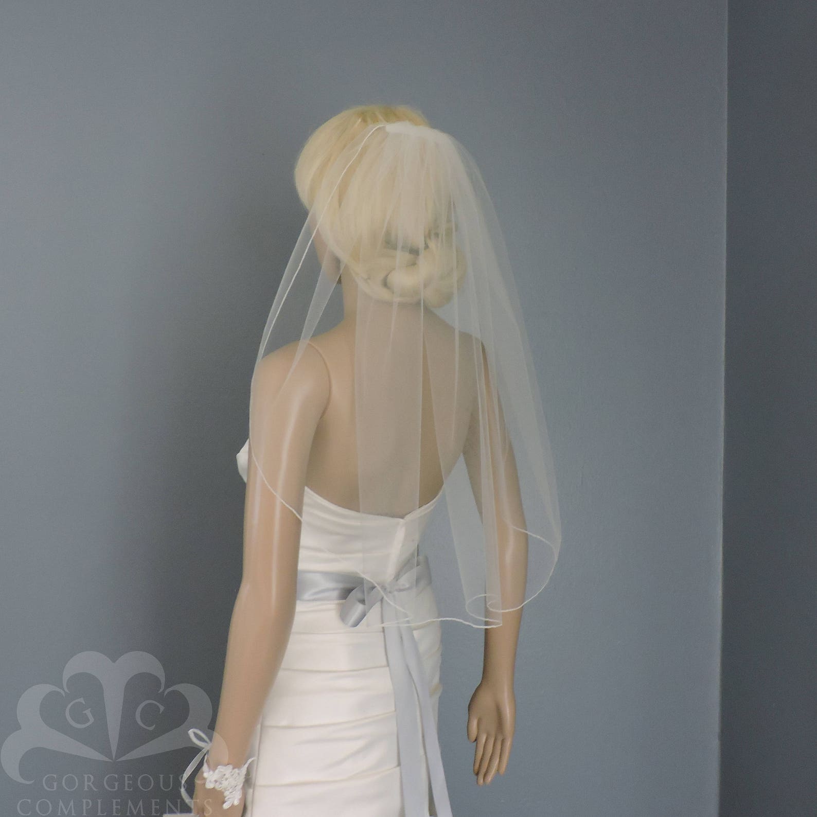 Sheer Wedding Veil Single Tier Rolled Edge RE50 - Etsy